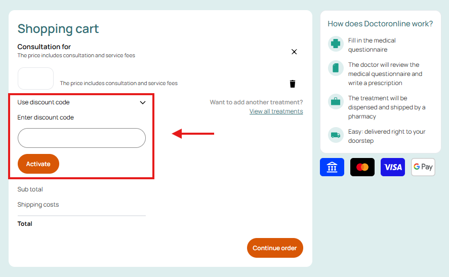 How do I redeem my discount code? – Dokteronline Support